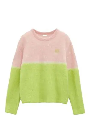Loewe Embroidered Crewneck Jumper - Pink/yellow