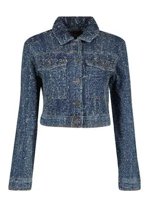 DIESEL® Cropped Denim Jacket - Medium Blue