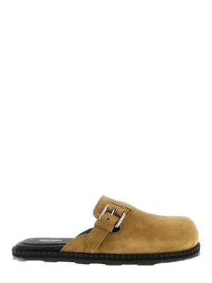 Moschino Round-toe Mules With Adjustable Buckle - Green