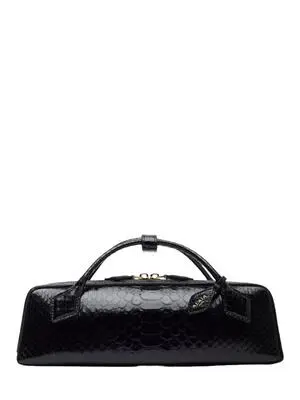 Alaïa Textured Top Handle Clutch Bag - Black