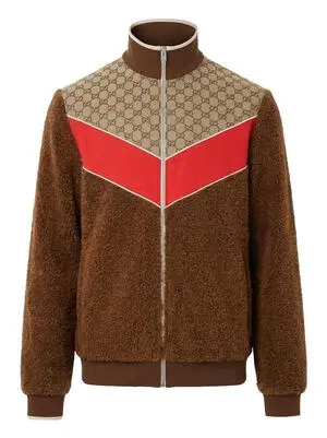 Gucci Gg Monogram Zip-up Jacket - Brown