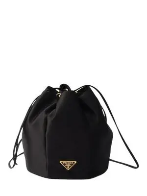 Prada Satin Mini Bucket Bag - Black