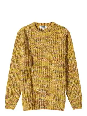 You Must Create Textured Round Neck Long Sleeve Sweater - Brown