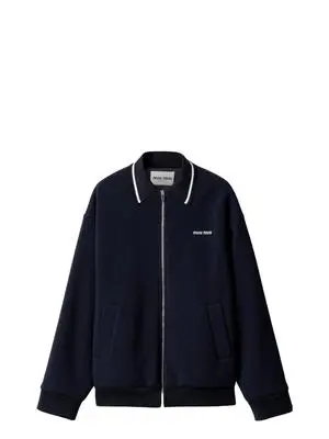 MIU MIU Miu Miu Logo Embroidered Zipped Jacket