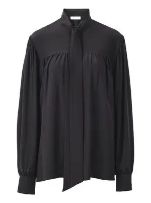 Chloé Long Sleeve Pleated Top - Black