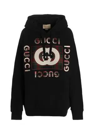 Gucci Logo-print Drawstring Hoodie - Black