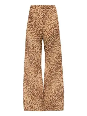 Zimmermann Cascadian Wide Leg Trousers - Brownish Leopard Print