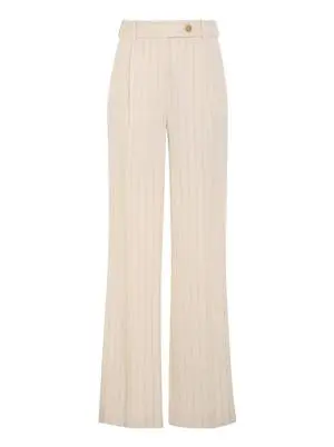Zimmermann Pinstriped Pleated Trousers - Nude