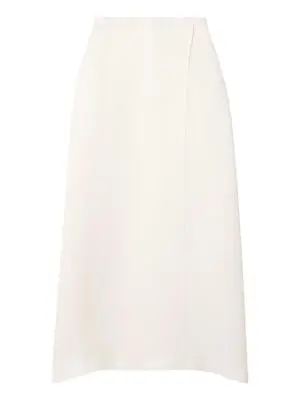 Khaite Flanged Detail Midi Skirt - Chalk