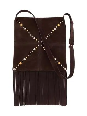 Valentino Garavani Valentino Crossbody Bag With Fringed Edge Black