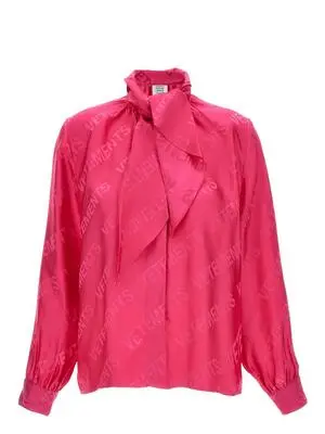 Vetements Long Sleeve Lace-up Shirt - Red