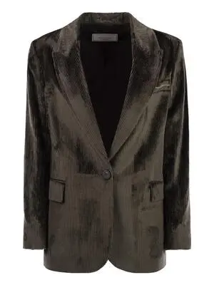 Peserico Velvet Striped Blazer - No