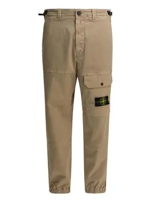 Stone Island Loose Fit Logo Patch Cargo Pants - Brown