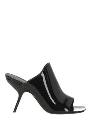 FERRAGAMO Era Embossed Logo Square Toe High-heeled Sandals - Black