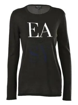 Emporio Armani Long Sleeve Logo Sweater - Black