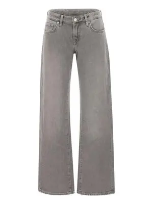 7 For All Mankind Low-rise Straight Leg Jeans - Grey