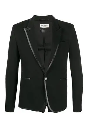 Saint Laurent Contrast Trim Blazer - Black