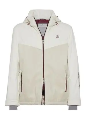 Brunello Cucinelli Padded Parka With Detachable Hood And Zipped Vents - White