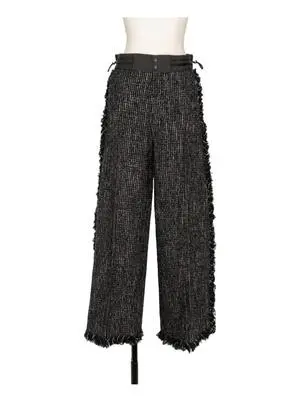 Sacai Tweed Straight Leg Trousers - Black