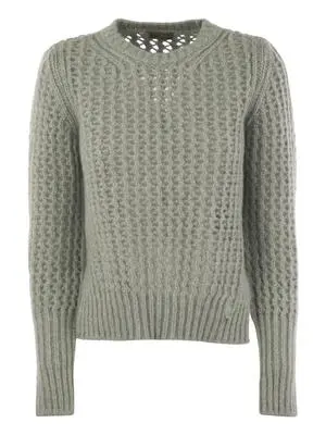 Herno Crewneck Knitted Jumper With Side Slits - Gray