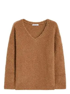 Max Mara Pantera V-neck Long-sleeve Jumper - Camel