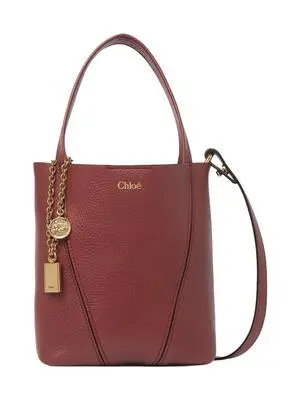 Chloé Spin Logo Printed Small Tote Bag - Deep Pink
