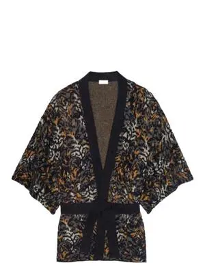 Saint Laurent V-neck Belted Cardigan - Black