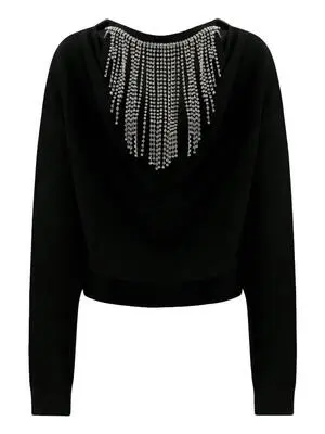 AREA AREA Crystal Tassel Embellished Pullover