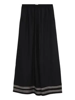 BODE Wide Leg Pants With Decorative Stitching - Black