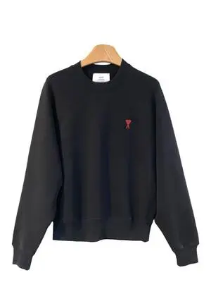 Ami Round Collar Logo Sweatshirt - Black