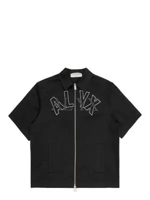 1017 Alyx 9sm Logo Short-sleeve Zip Shirt - Black