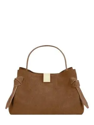 Yuzefi Gyoza Suede Cross Body Bag - Cognac