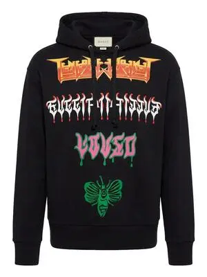 Gucci Printed Hooded Sweater - Black