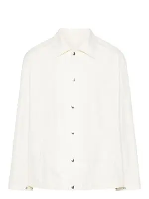 JIL SANDER Logo Printed Button-up Jacket - White
