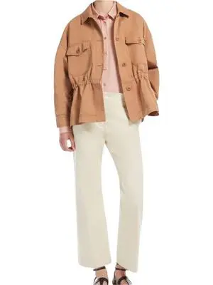 Max Mara Stretch Gabardine Flared Trousers - Ivory