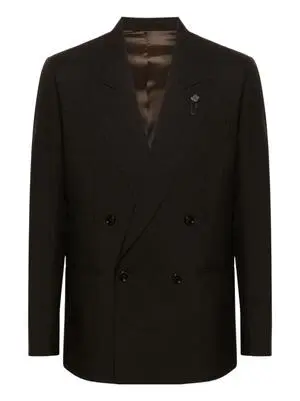 LARDINI Double-breasted Blazer - Black
