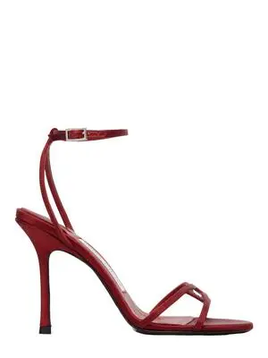 JIMMY CHOO Leo 100 Sandals - Ruby Red