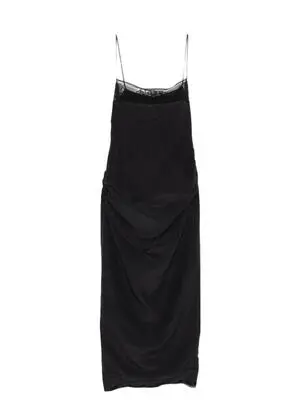Magda Butrym Strapless Draped Lace Mini Dress - Black