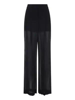 Alberta Ferretti Pleated-front Palazzo Trousers - Black