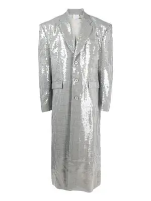 Vetements Sequined Lapel Coat - Gray