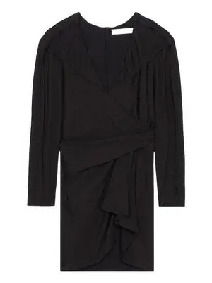 IRO PARIS Anokia Dress With V-neck And Long Sleeves - Black