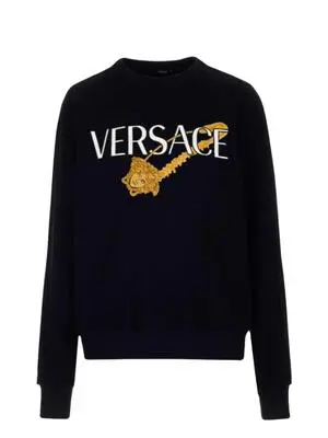 Versace Safety Pin Logo Sweatshirt - Black