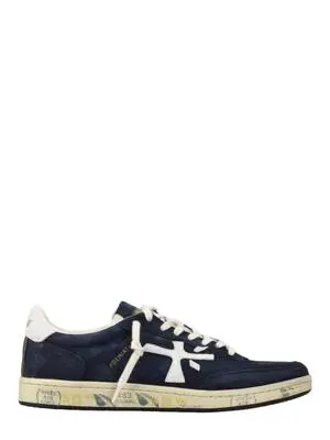 Premiata Round-toe Low-top Sneakers With Logo Detailing - Dark Blue