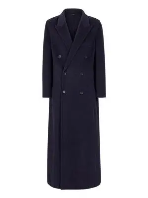 Fendi Double Breasted Long Sleeved Coat - Dark Blue