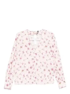 TWINSET Twinset Floral V-Neck Long Sleeve Blouse
