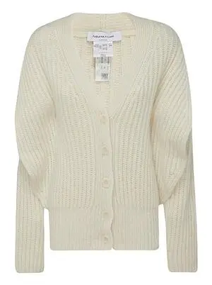 Fabiana Filippi Ribbed-knit Buttoned Cardigan - White