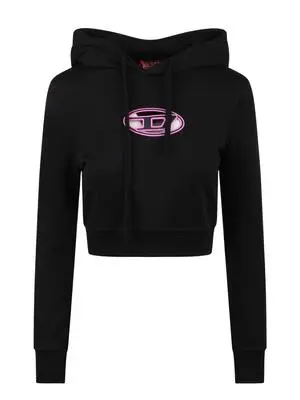 DIESEL® F-slimmy-hood-od Cut-out Oval D Logo Hoodie - Black