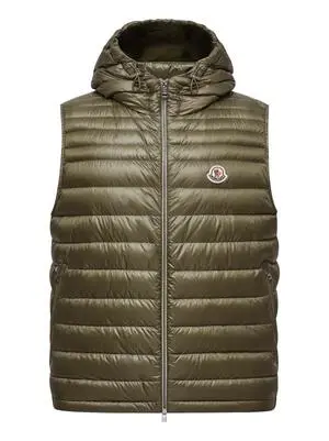 Moncler Padded Gilet With Hood - Olive Green