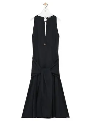 Loewe Sleeveless Cotton Wrap Dress - Black