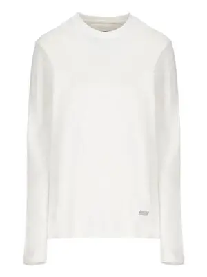 JIL SANDER Logo Plaque Long-sleeved T-shirt - White